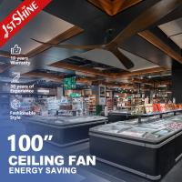 China Meeting Room 100 Inches Ceiling Fan with Remote Control 35W Power and Wooden Blades for sale