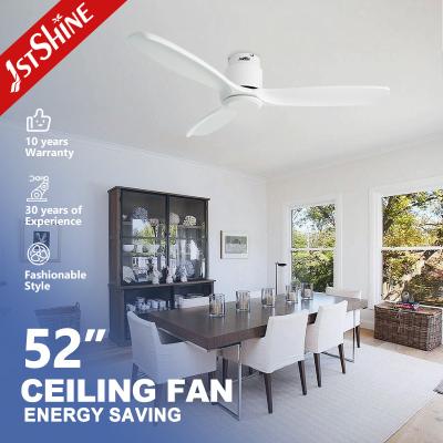 China Modern Design Flush Mount Ceiling Fan with Wood Blades by 1stshine and App Control for sale