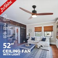 China Standard Wind 1stshine LED Ceiling Fan with Remote Solid Wood Blades Pure Copper AC Black for sale