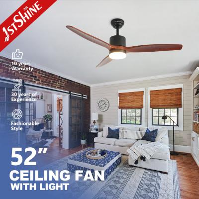 China Standard Wind 1stshine LED Ceiling Fan with Remote Solid Wood Blades Pure Copper AC Black for sale