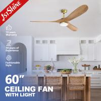 China Modern Design 1stshine LED Ceiling Fan Manufacture with Support Dimmer and Wood Blades for sale