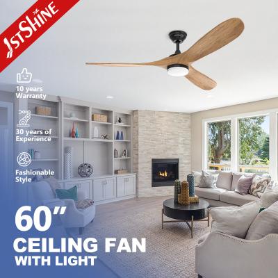 China 1stshine 60 Inches DC Pure Copper Motor Wood Ceiling Fan Light for Bedroom Customized for sale