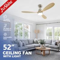 China Contemporary LED Ceiling Fan with Wooden Blades Remote Control and Color Temperature for sale