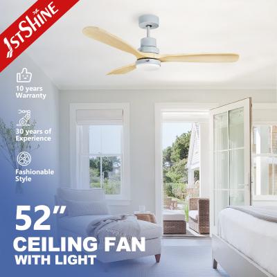 China Wooden Ceiling Fan with Brushed Nickel Motor 5 Speed Remote Control and 52