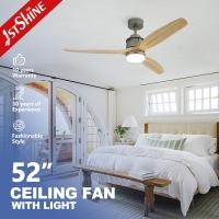 China Home Office Necessity 3 Blade Wood Blade Ceiling Fan with Light and Remote Control for sale