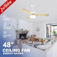 China 110-240V/50Hz-60Hz Input Voltage Modern Energy Ceiling Fan with Natural Wooden Blades for sale