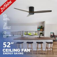 China Contemporary Design 1stshine LED Ceiling Fan with Solid Wood Blades Flush Mount 2-in-1 for sale
