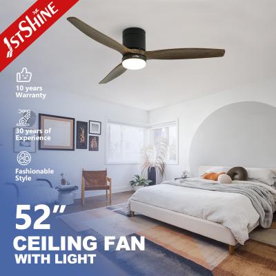 China 3 Natural Wooden Blades Low Profile 52 Inches Ceiling Fan With Led Light for sale