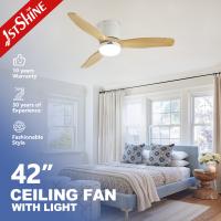 China 42 Inch Natural Wind Remote Control LED Ceiling Fan with Wood Blades Mulit Colors/OEM for sale