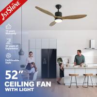 China Decorative 3 Blades Solid Wood Ceiling Fan With Or Without Light 2 In 1 for sale
