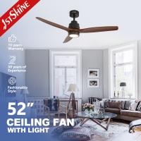 China LED Light 1stshine Ceiling Fan with 5 Speeds Remote Control and 3 Nature Wood Blades for sale
