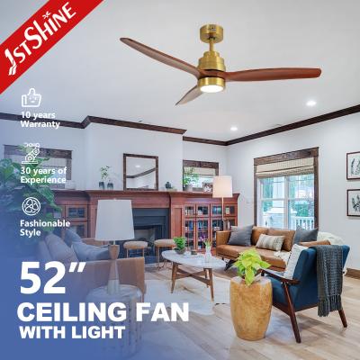China Natural Wood Blade DC Motor Remote LED Ceiling Fan For Home Hotel for sale
