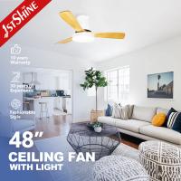 China Modern Nordic Style 48 Inch 3 Wooden Blades Ceiling Fan with LED Light Energy Saving for sale
