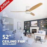 China Led Fan Light With 3 Solid Wood Blade,Quite Dc Motor Kitchen Low Profile for sale