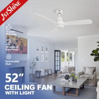 China 52 Inch Luxury Ceiling Fan with Remote Control and Energy Saving LED Light Modern Style for sale