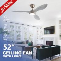 China Sleek Silver Design 52 Inches Ceiling Fan With Light 6-Speed Remote Control for sale