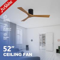 China 52 Inches 3 Wooden Blade Ceiling Fan With 6 Speed Remote Control DC Type Motor for sale