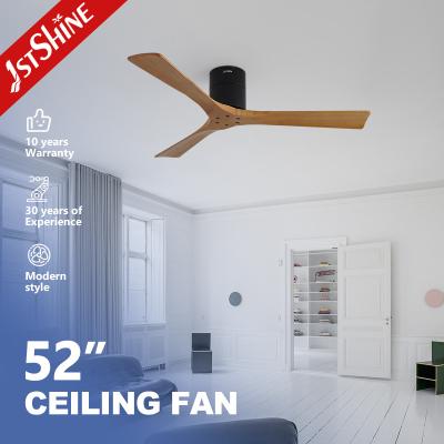 China 52 Inches 3 Wooden Blade Ceiling Fan With 6 Speed Remote Control DC Type Motor for sale