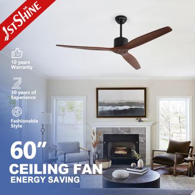 China Sleek and Stylish Solid Wood Ceiling Fan Powered by DC Motor with Remote Control for sale