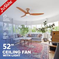 China 110-240V/50Hz-60Hz Mulit Colors Copper LED Ceiling Fan Light with Remote Control for sale