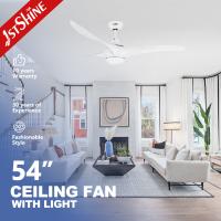 China Energy Saving 52 Inch White Ceiling Fan with 3CLR LED Light and 3 ABS Plastic Blade for sale