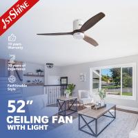 China 52 Inches Flush Mount LED Ceiling Fan With Light For Hotel for sale