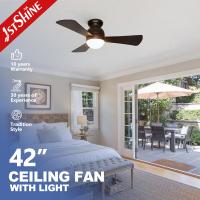 China Flush Mounted Modern 42” Ceiling Fan With Light Compact And Elegant Design for sale