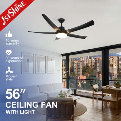 China Modern Black Plastic Ceiling Fan Featuring Durable ABS Blades and Remote Control with Energy Saving DC Motor and LED Light for sale