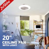China Modern 20 Inches Dimmable LED Ceiling Fan Featuring Bladeless Design and Energy Saving DC Motor for Quiet Bedroom Lighting for sale