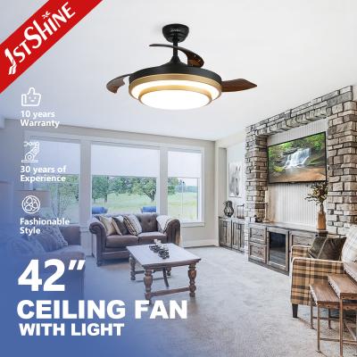 China 42 Inch Retractable Ceiling Fan with LED Light and Remote Control for Modern Spaces for sale