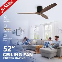 China 52 Inch Solid Wood Ceiling Fan with DC Motor and Remote Control for Home and Office for sale
