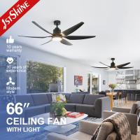 China 66 Inches Modern Black Ceiling Fan with Light Featuring ABS Blades and DC Motor for Energy Saving and Low Noise for sale