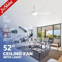 China 52-Inch Modern Ceiling Fan with Remote Control and Built-In LED Light for Quiet Cooling for sale