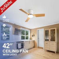 China 42 Inches Flush Mount Ceiling Fan with Light and Remote Control Featuring DC Motor and Energy Efficient Design for sale