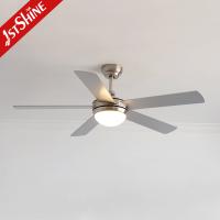 China 52 Inch Modern Silver Ceiling Fan with 3 Color LED Light and Powerful AC Motor for sale