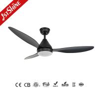 China 52 Inch Matte Black Low Noise Ceiling Fan with LED Light and DC Motor for sale
