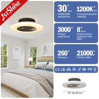 China 24 Inch Bladeless Ceiling Fan with Starry Sky Lampshade and Silent DC Motor for Modern Bedrooms for sale