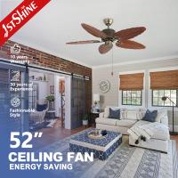 China 52 Inches Solid Wood Ceiling Fan with Pull Chain Control and AC Motor for sale