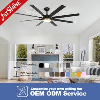 China 65 Inch LED Ceiling Fan with 8 MDF Blades and Energy Efficient DC Motor for Modern Living Spaces for sale
