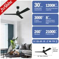 China 52 Inch Indoor Ceiling Fan with Natural Wood Blades and 6 Speeds for sale