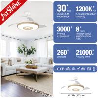 China 42 Inch Invisible Ceiling Fan with LED Light and DC Motor | Retractable Blades for Modern Spaces for sale