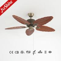 China 52 Inch Vintage Ceiling Fan with Solid Wood Blades and Pull Chain Control for Indoor Use for sale