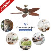 China 52 Inch Vintage Ceiling Fan with Solid Wood Blades and Pull Chain Control for Indoor Use for sale
