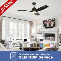 China 64 Inch Solid Wood Ceiling Fan with DC Motor for High Airflow in Large Spaces for sale