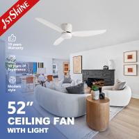 China 52 Inch Flush Mount Ceiling Fan with Light Featuring Efficient DC Motor for Modern Interiors for sale