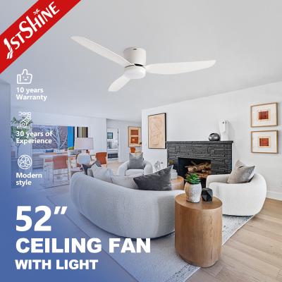 China 52 Inch Flush Mount Ceiling Fan with Light Featuring Efficient DC Motor for Modern Interiors for sale