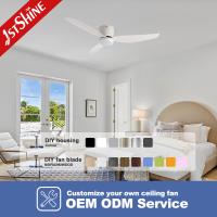 China 52 Inch Flush Mount Ceiling Fan with Light Featuring Efficient DC Motor for Modern Interiors for sale