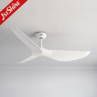 China 54 Inch White ABS Ceiling Fan Without Light with DC Motor for Large Airflow in Contemporary Design for sale