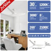 China 54 Inch White ABS Ceiling Fan Without Light with DC Motor for Large Airflow in Contemporary Design for sale