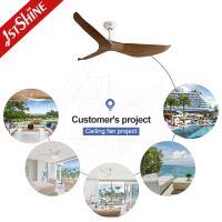 China 54 Inch White ABS Ceiling Fan Without Light with DC Motor for Large Airflow in Contemporary Design for sale